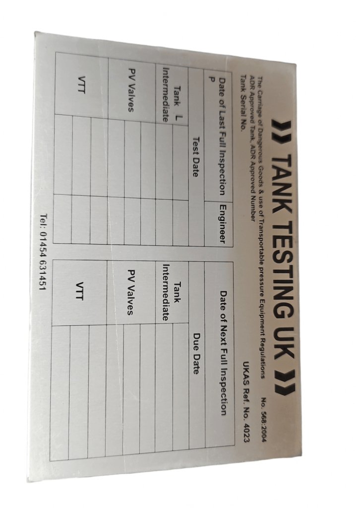 ADR LABEL ( UKAS ) - RTN Tanker Parts